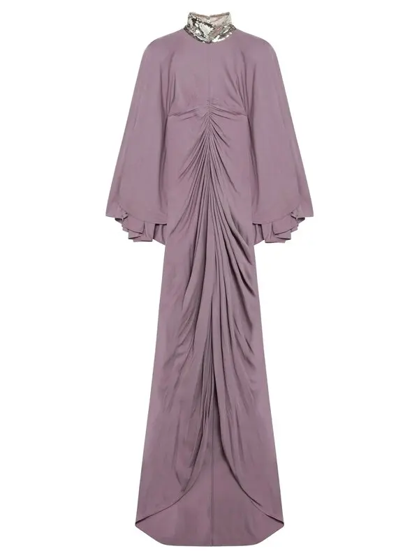Valentino Garavani Mauve Pink Draped Long Dress - Purple