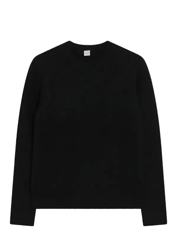 TOTEME Crew-neck Sweater In Silk And Cashmere Blend - Black