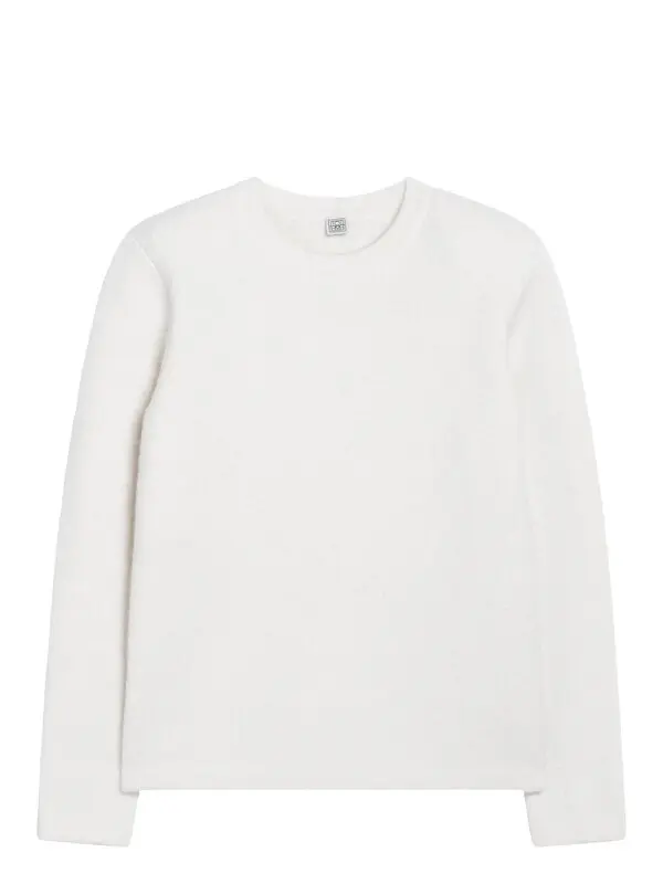 TOTEME Ecru Crew-neck Sweater In Silk And Cashmere Blend - White