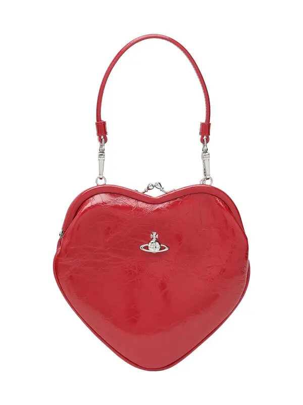 VIVIENNE WESTWOOD Belle Heart Leather Shoulder Bag - Red