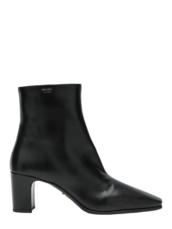 Prada Calfskin Ankle Boots - Black