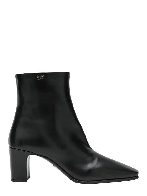 Prada Calfskin Ankle Boots - Black