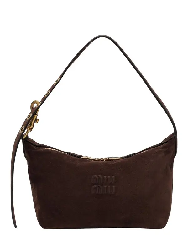 Miu Miu Bowling Bag In Suede, Dark - Brown