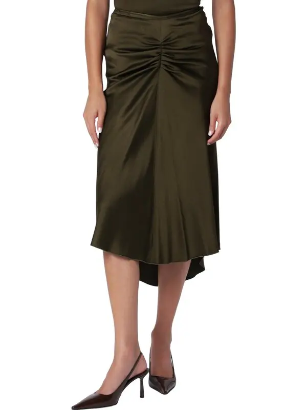 Victoria Beckham Bella Crepe Satin Midi Skirt - Green