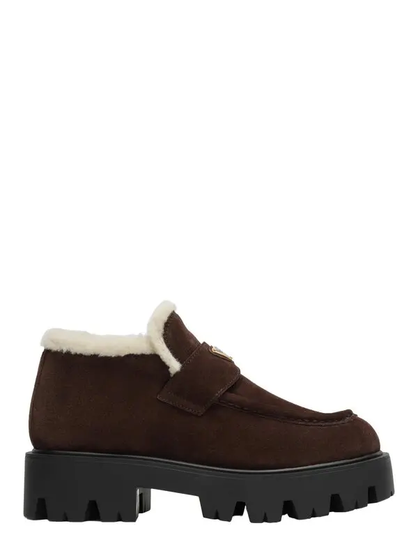 Prada Dark Suede Moccasins - Brown