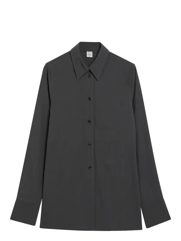 TOTEME Lightweight Viscose And Wool Shirt - Black