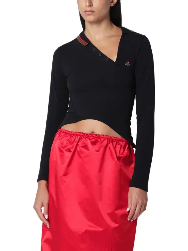 VIVIENNE WESTWOOD Glory Cotton Polo Shirt - Black