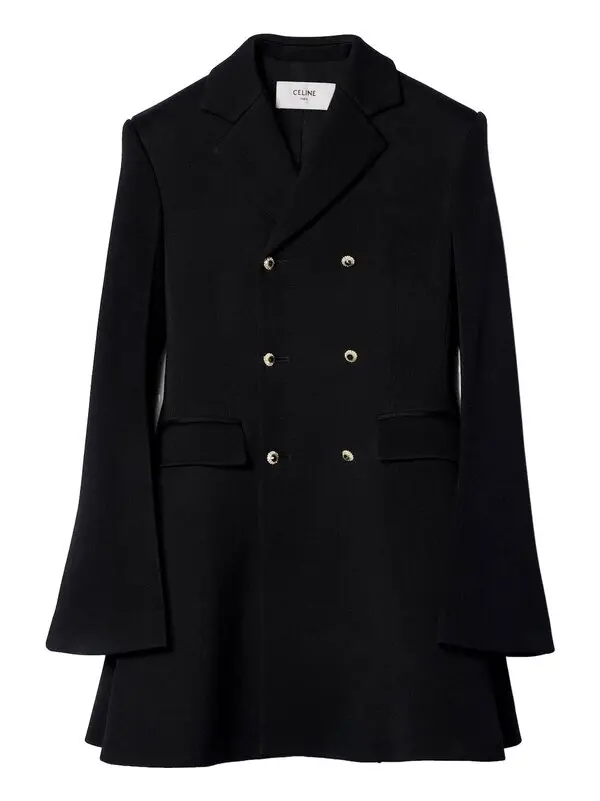 Celine Double-faced Wool Tailored Coat - Black