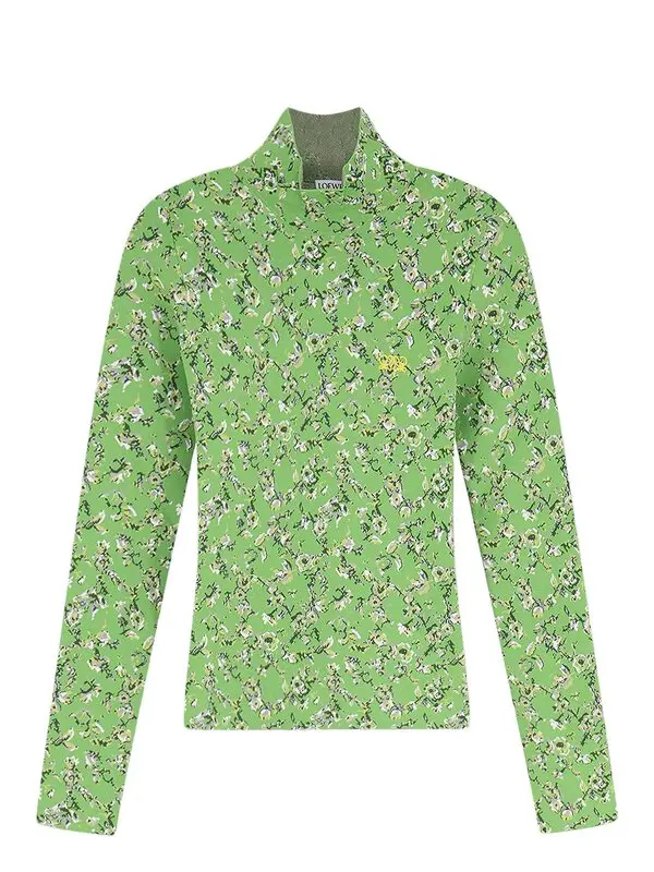 Loewe Viscose Blend Top With Floral Motif - Multicolor