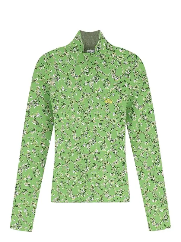 Loewe Viscose Blend Top With Floral Motif - Multicolor