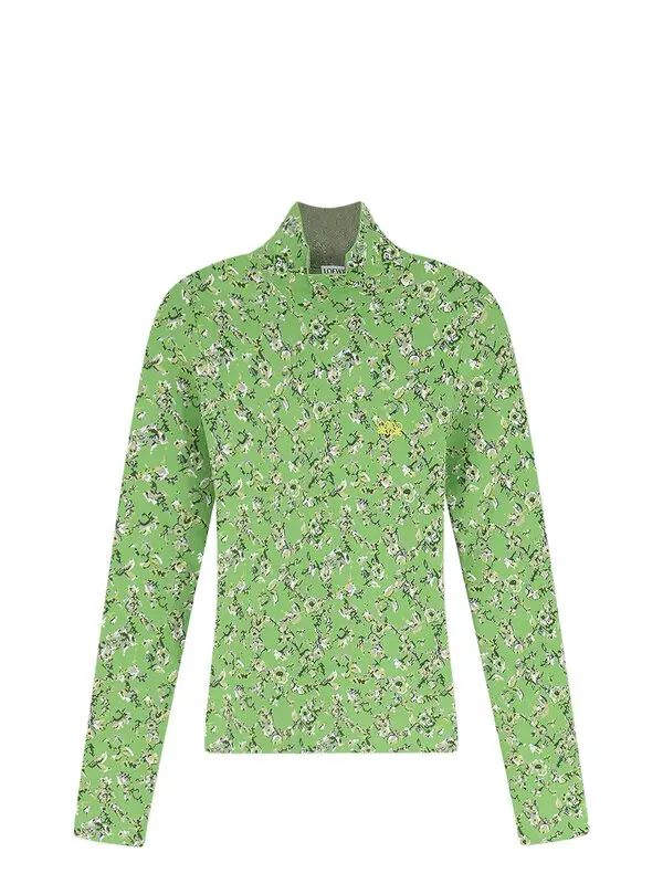 Loewe Viscose Blend Top With Floral Motif - Multicolor