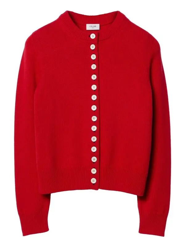 Celine Cashmere Cardigan - Red