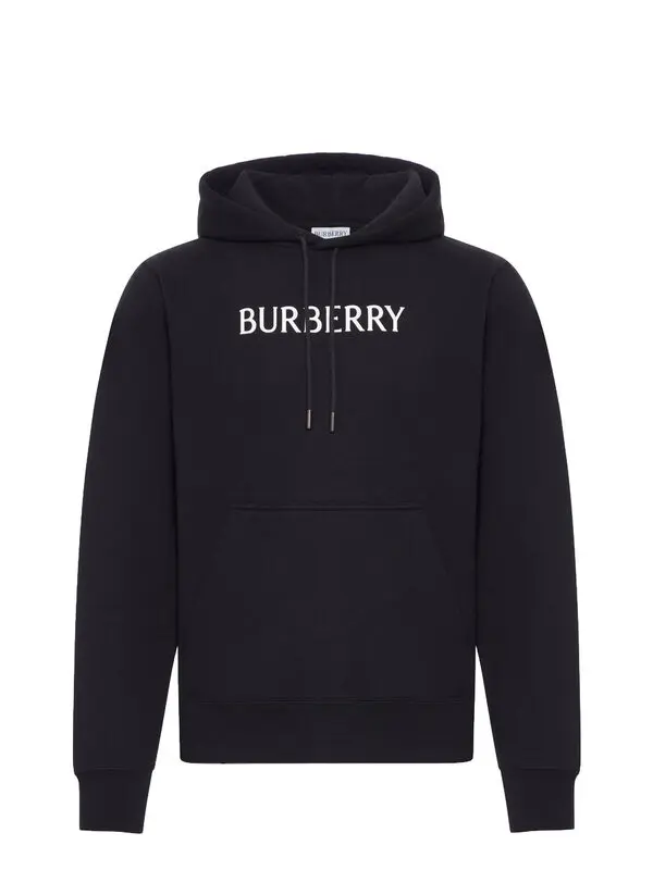 Burberry Cotton Hoodie With Logo - Black