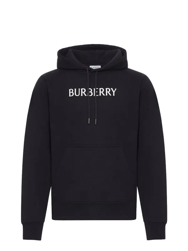 Burberry Cotton Hoodie With Logo - Black