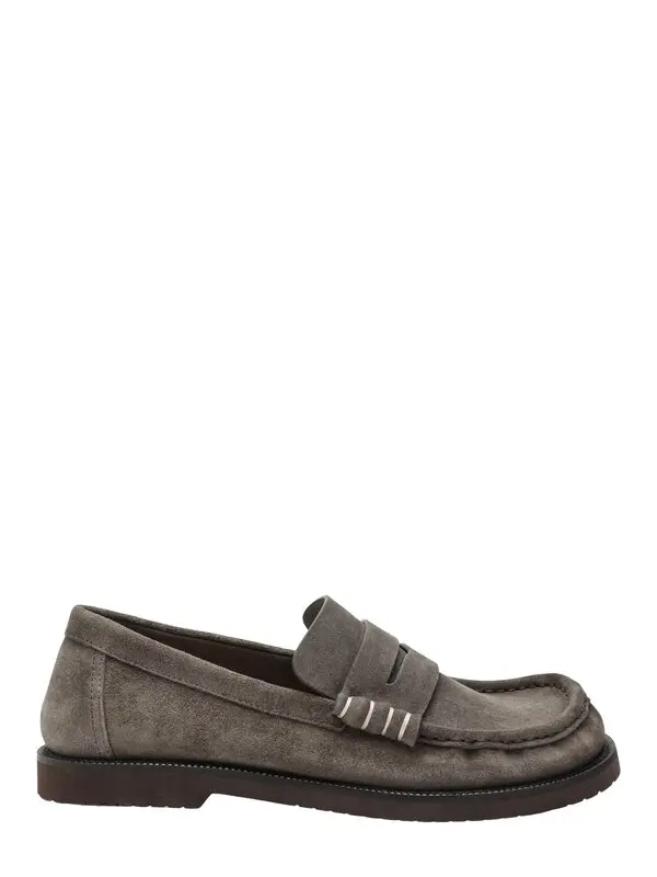 JW Anderson Taupe Suede Loafers - Cream
