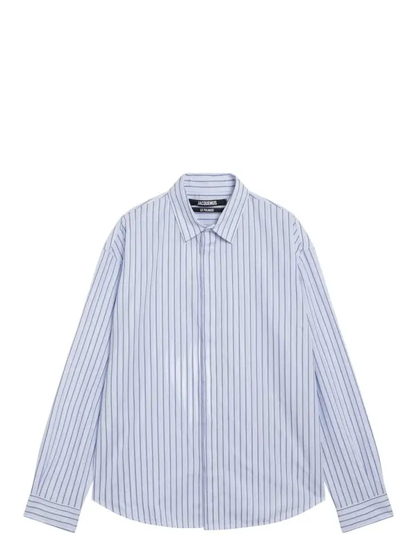 Jacquemus Simon Striped Cotton Shirt - Blue