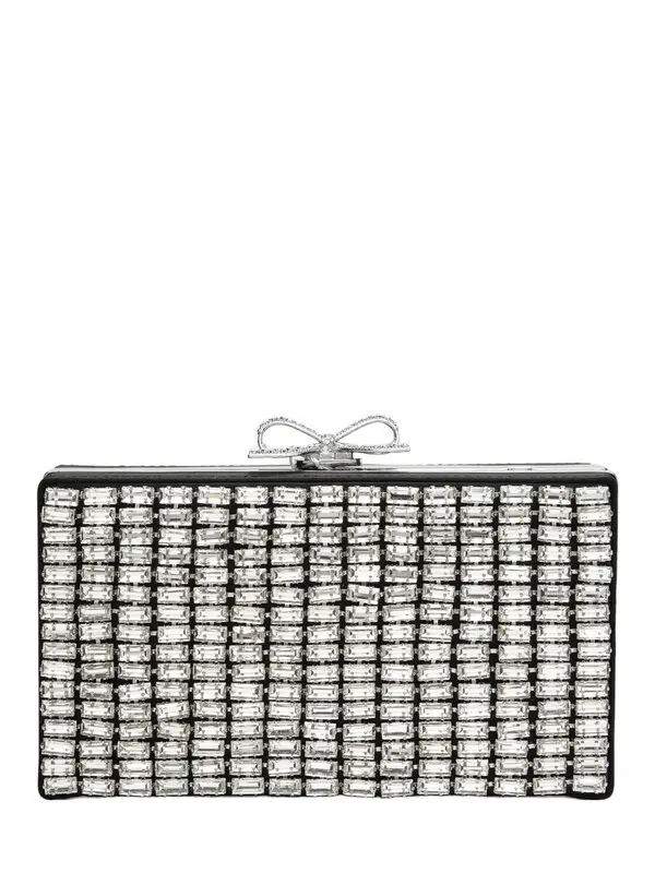 SELF-PORTRAIT Crystal Mesh Clutch Bag - Silver