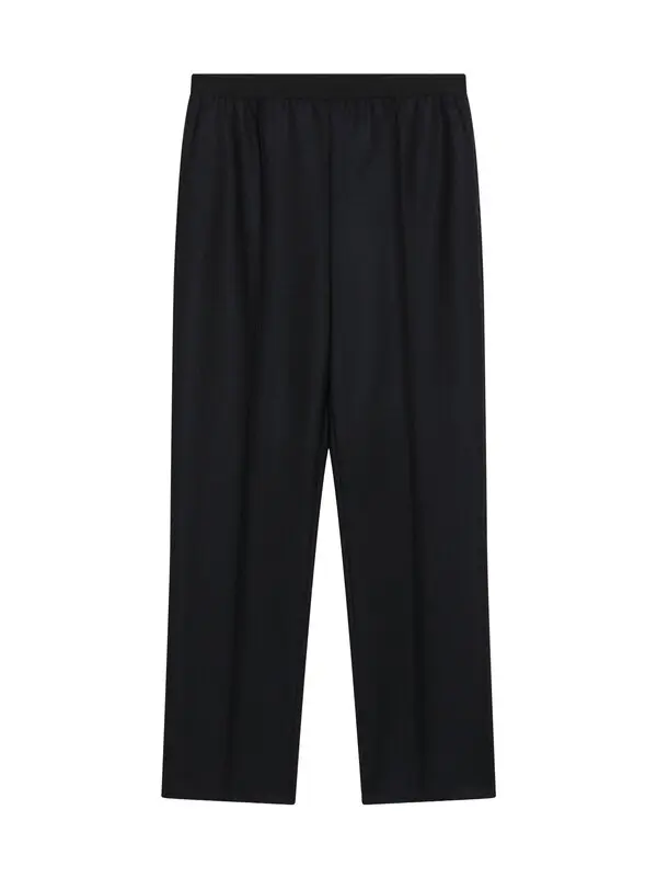 MAISON MARGIELA Straight Navy Virgin Wool Trousers - Blue
