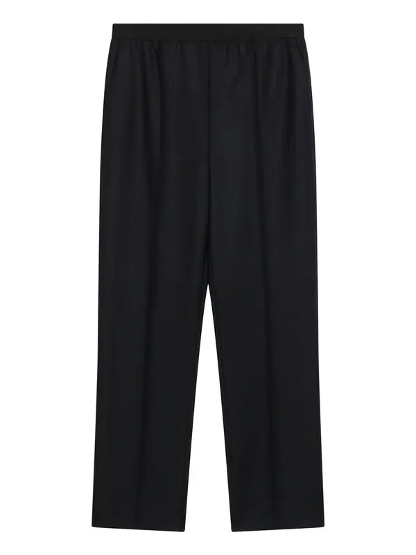 MAISON MARGIELA Straight Navy Virgin Wool Trousers - Blue