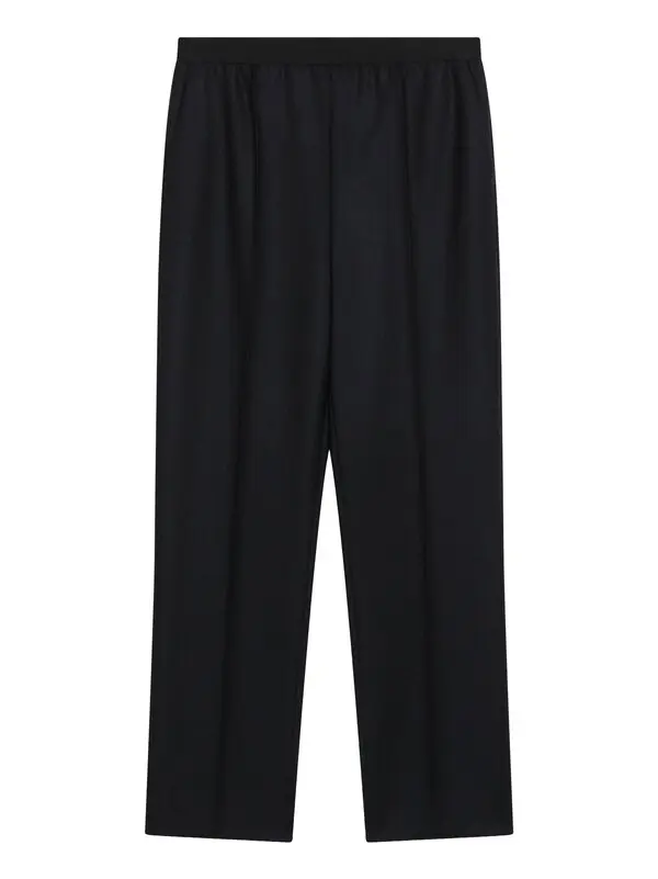 MAISON MARGIELA Straight Navy Virgin Wool Trousers - Blue