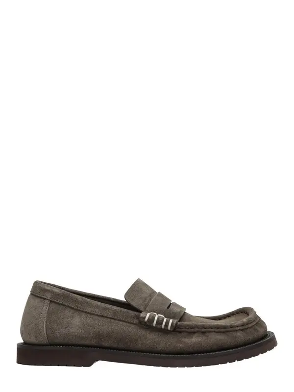 JW Anderson Dark Taupe Suede Loafers - Brown