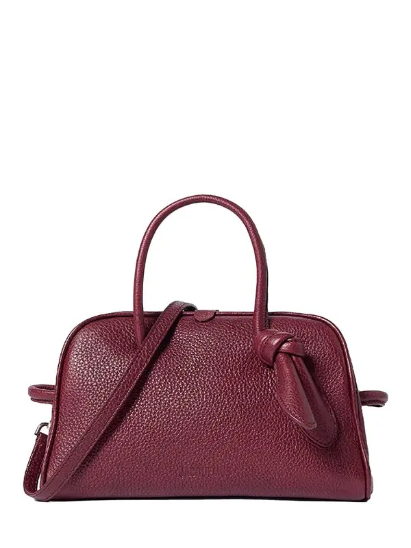 Jacquemus Small Turismo Bag In Leather, Burgundy - Red