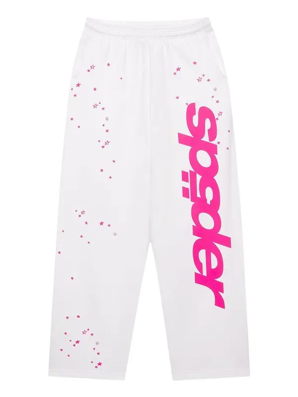 SP5DER Fractured Logo Wide Leg Sweatpant - White