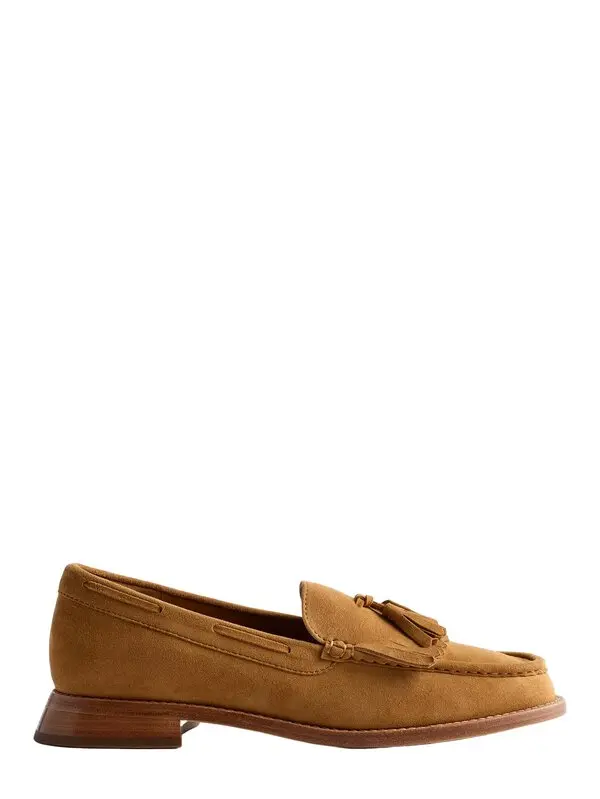 Quince Italian Leather Tassel Loafer - Camel