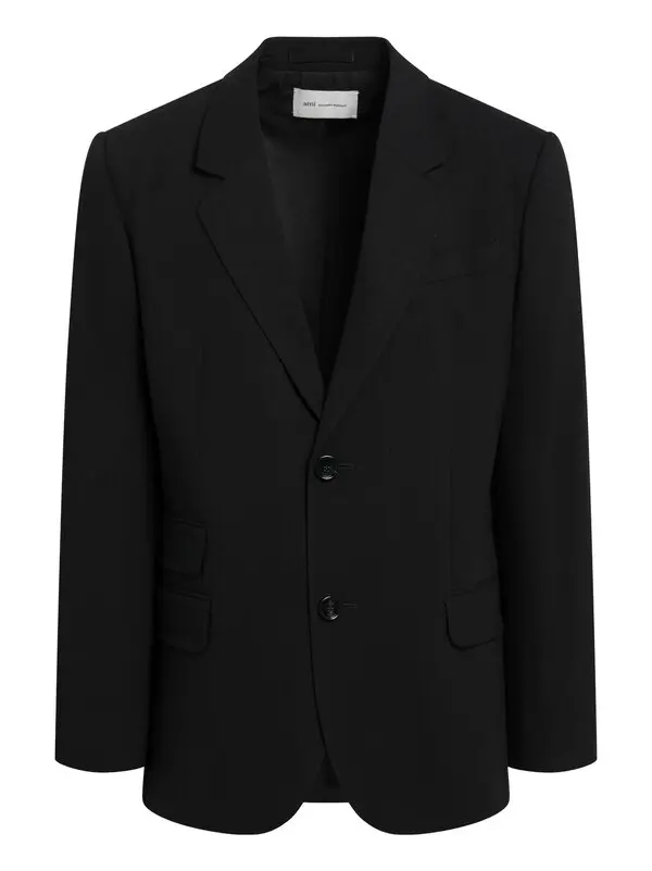 AMI Paris Straight Wool Blazer - Black