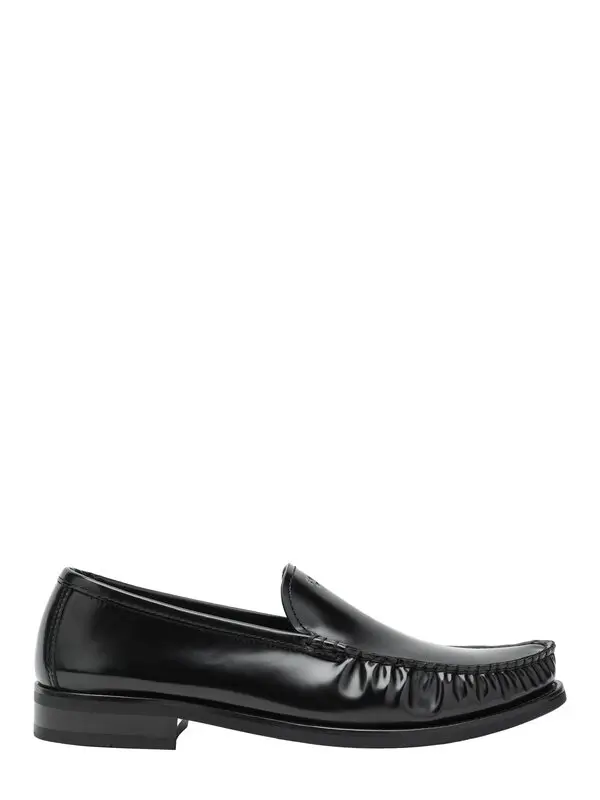 Prada Brushed Leather Loafers - Black
