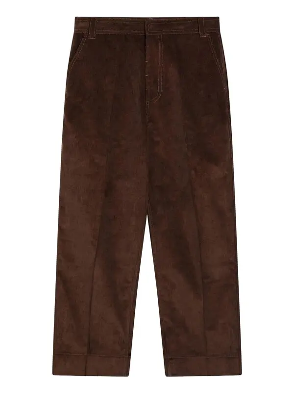 AMI Paris Chocolate Corduroy Trousers - Brown