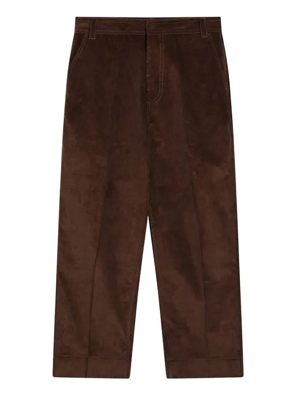 AMI Paris Chocolate Corduroy Trousers - Brown