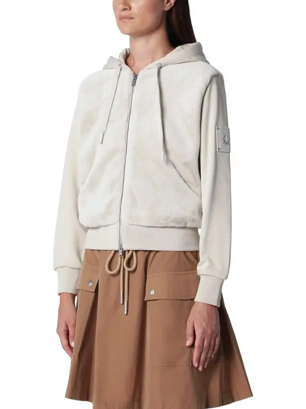 Moose Knuckles Roslyn Bunny Alabaster Cotton Hoodie - White