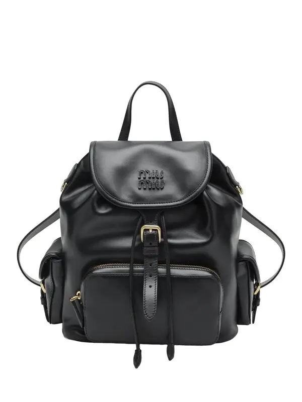 Miu Miu Leather Backpack - Black