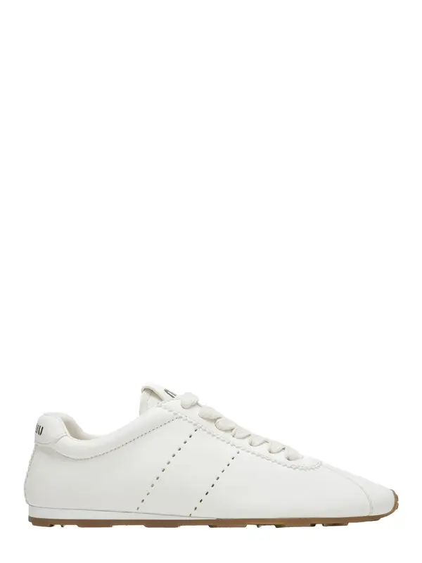 Miu Miu Plume Ivory Nappa Sneakers - White