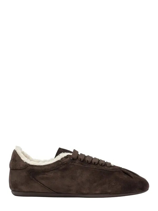 Dolce & Gabbana Ebony Ballet Sneaker In Suede - Brown