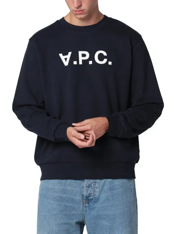 A.p.c. Standard Grand Vpc Dark Cotton Sweatshirt - Blue