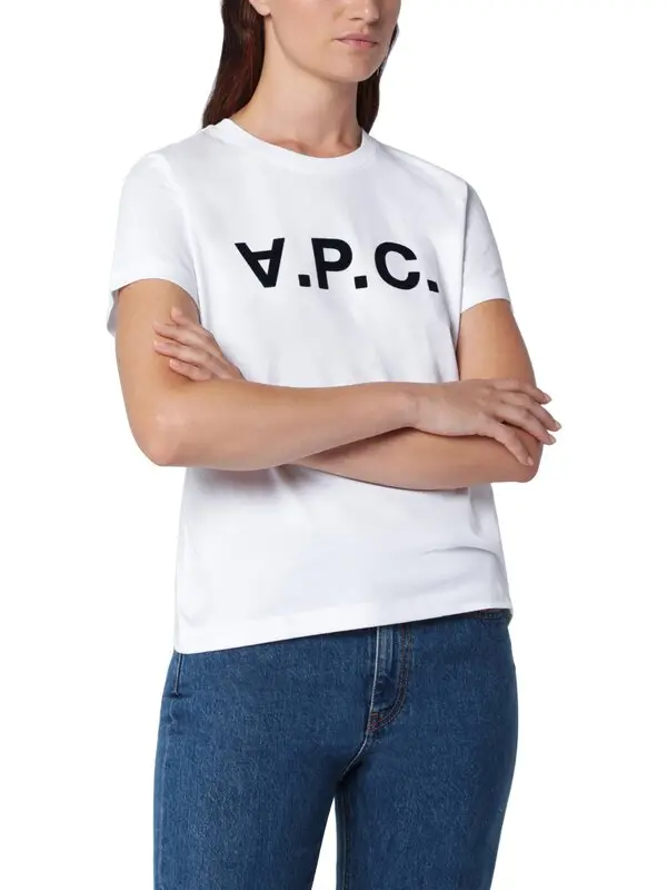 A.p.c. Cotton T-shirt With Embroidery - White