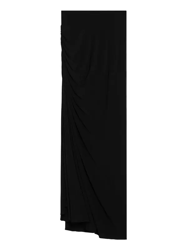 Alaïa Long Draped Skirt In Jersey - Black