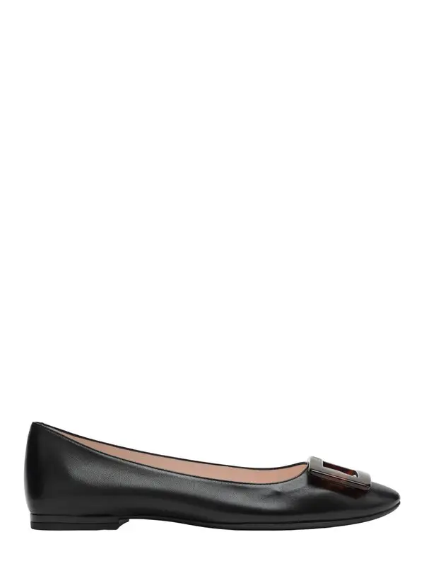 ROGER VIVIER U Look Ballet Flats In Leather - Black