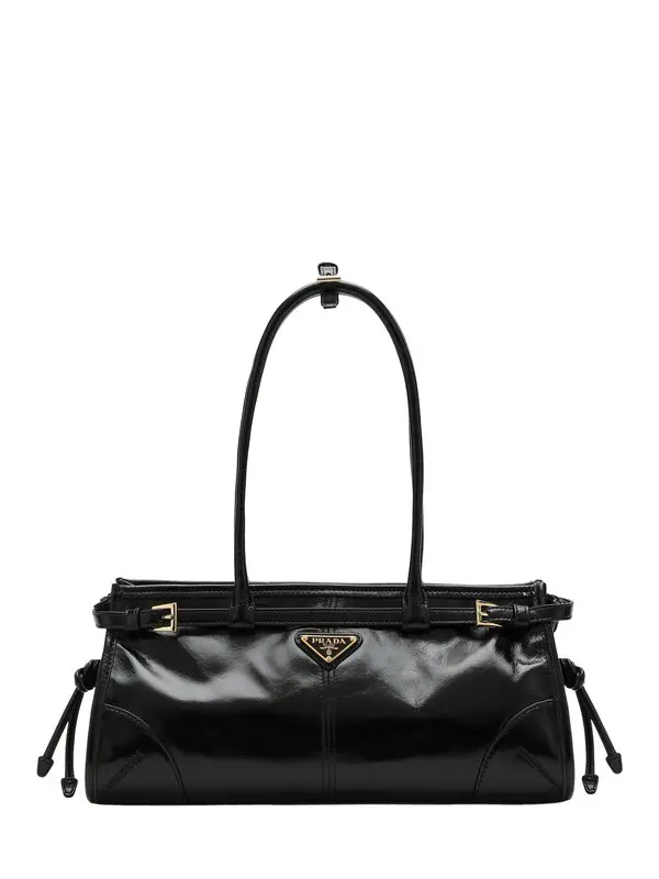 Prada Medium Leather Bonnie Handbag - Black