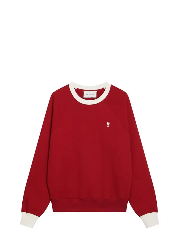 AMI Paris De Coeur Sweatshirt /ivory - Red