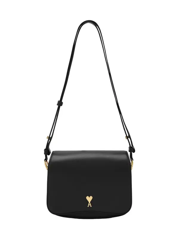 AMI Paris Paris Paris Calfskin Bag - Black