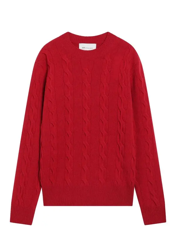 AMI Paris Merino Wool Sweater - Red