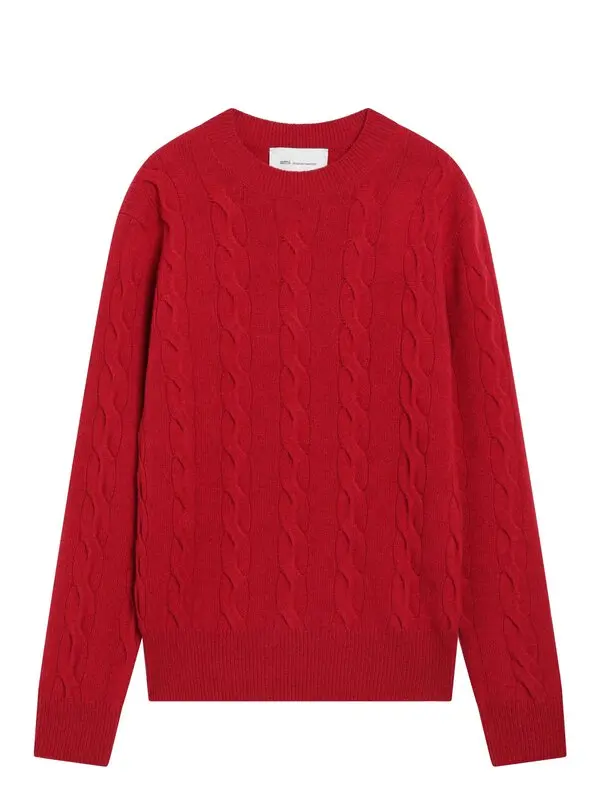 AMI Paris Merino Wool Sweater - Red