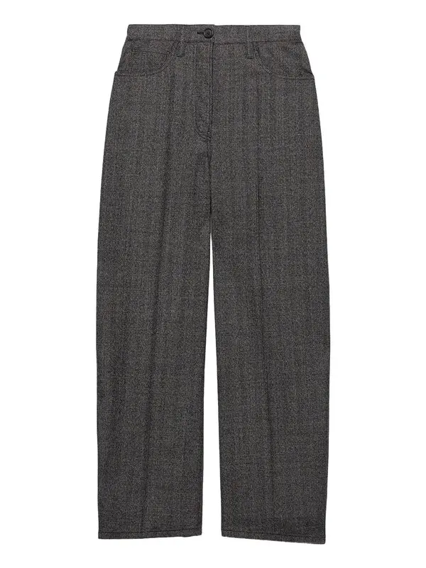 Prada Pantaloni In Lana Moulin - Black