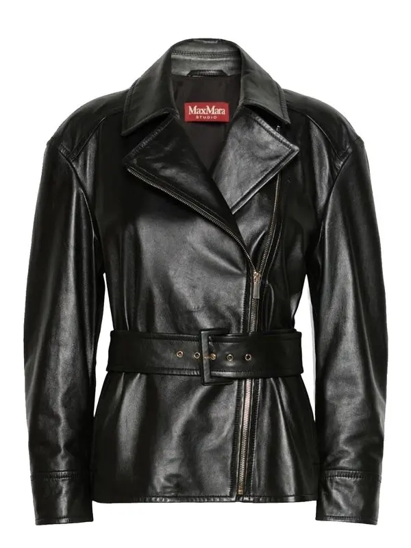 Max Mara Nappa Leather Giusto Jacket - Black