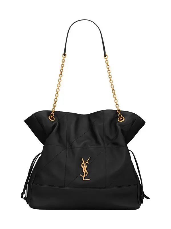 Saint Laurent Jamie Shopping In Lambskin - Black