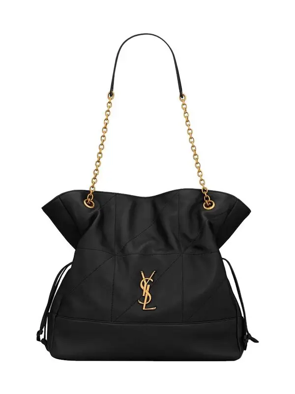 Saint Laurent Jamie Shopping In Lambskin - Black