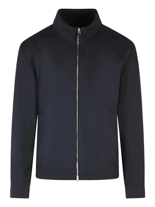 Zegna Motorin' Dark Polyester Jacket - Blue